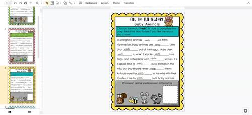 Spring Mad Libs Fill in the Parts of Speech Worksheets - Print and Digital
