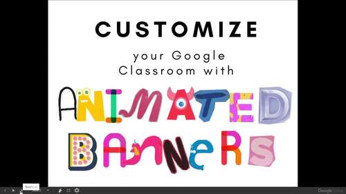 Animated Banners for Google Classroom - September/Welcome Back to School