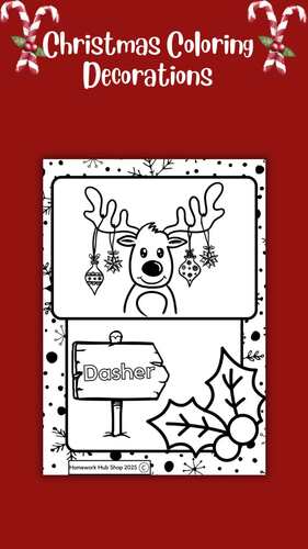 Christmas Coloring Activity and Classroom decoration for grade 1, 2 and 3