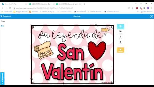 BOOM CARDS: Cuento de San Valentín | Valentine's Day Story in Spanish