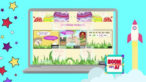 Easter BOOM CARD Speech Therapy interactive book adapted book inference ...