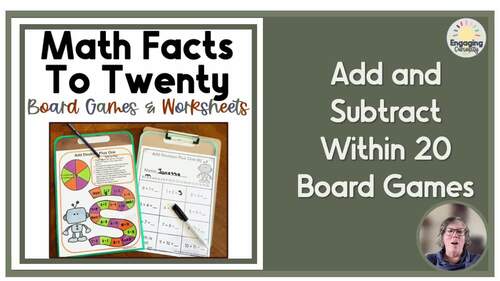 Addition and Subtraction to 20 Math Board Games | No Prep ...