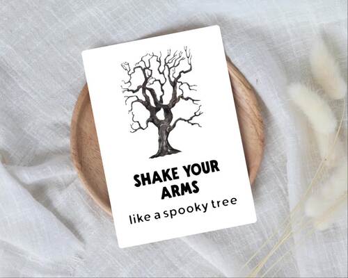 Halloween Movement Cards, Educational Fall Activity for Preschool ...