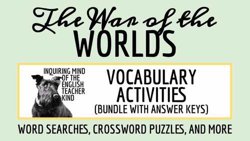 The War of the Worlds by H. G. Wells Vocabulary Games for High School ...