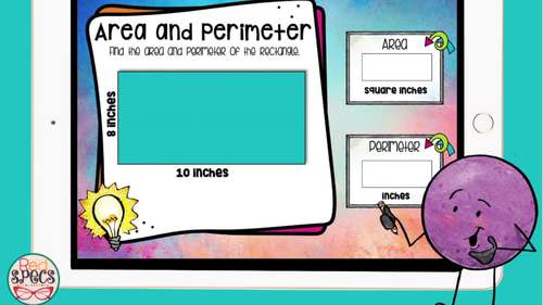 Area and Perimeter Digital Boom Cards by Red Specs | TPT