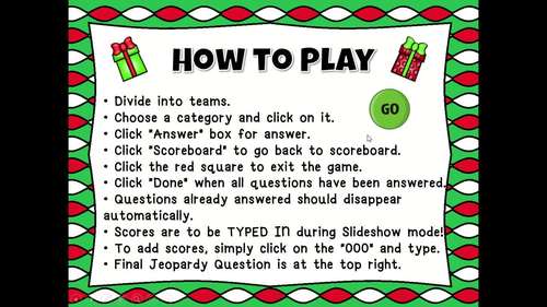 Parenthesis Practice Christmas Powerpoint Game by Teacher Gameroom