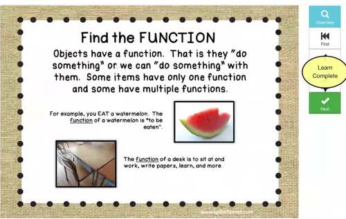 Object Function Speech Therapy Wh questions for Receptive & Expressive ...