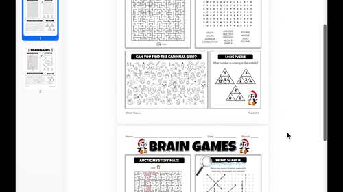 Fun December Math Worksheets 6th/7th/8th Grade Christmas Activities No Prep