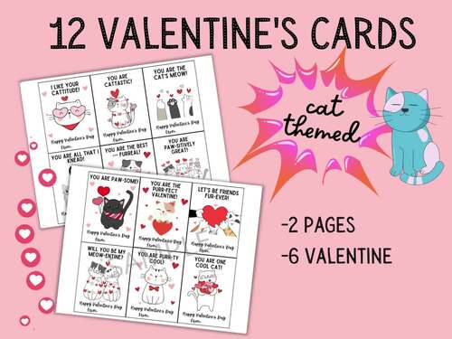 Cat Valentines Day Cards | Printable Kitty Valentines for Kids ...