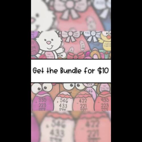 Easter Math Craft Bundle | Triple-Digit Addition & Subtraction | TPT