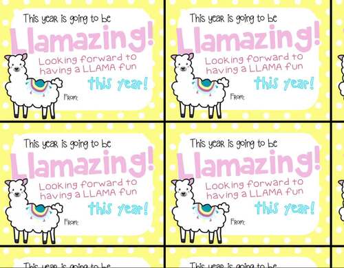 Llama Beginning of Year Gift Tag- This year is going to be llamazing ...
