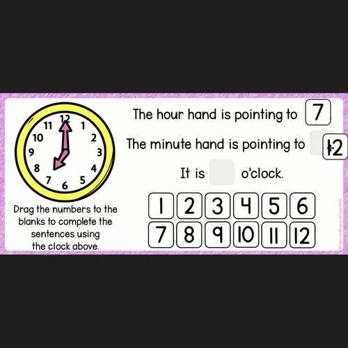 Telling Time to the Hour and Half-Hour Activity for SEESAW | TPT