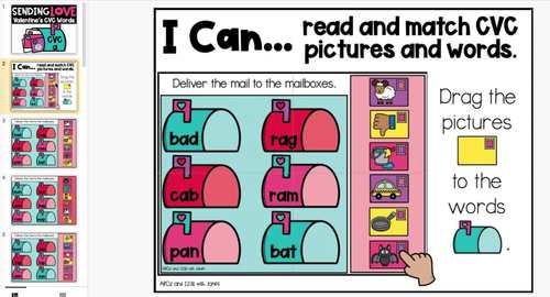 Google Slides™ Sending Love CVC (a) Valentine's Day Digital Activity