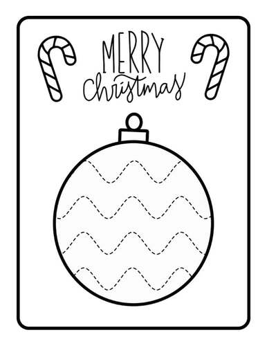 CHRISTMAS Trace and Color Pages, Ornament Coloring Craft, Holiday Activity