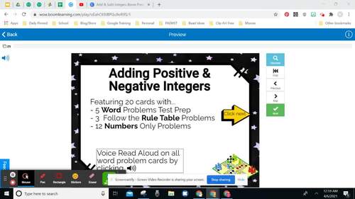 Boom Cards-Adding Positive & Negative Integers Distance Learning Task ...