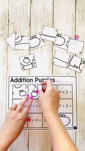 Addition Puzzles - Addition to Sums of 10 - Matching Sums to Addition ...