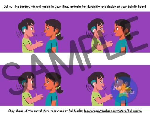Disability Pride Month Bulletin Board Borders, Boho Inclusive Decor