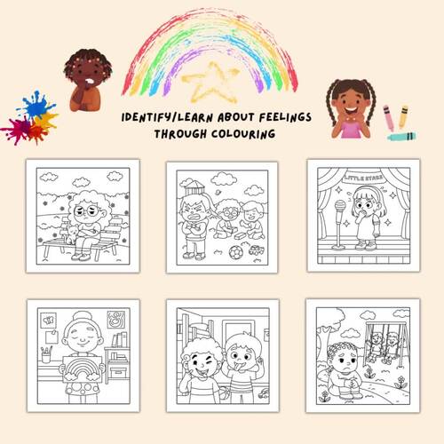 Kawaii Feelings Coloring Pages - Understand & Identify Emotions by ...