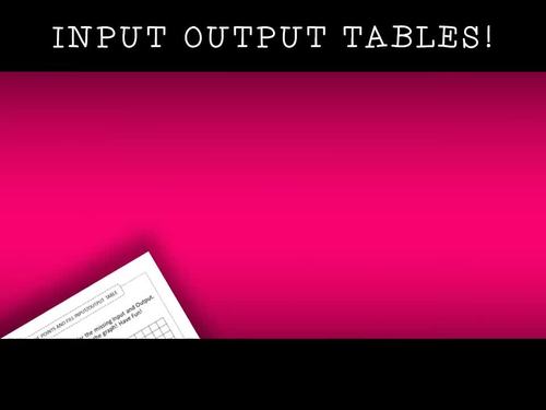Input Output Tables Whats My Rule ⭐ Distance Learning ⭐ Chart Data ⭐