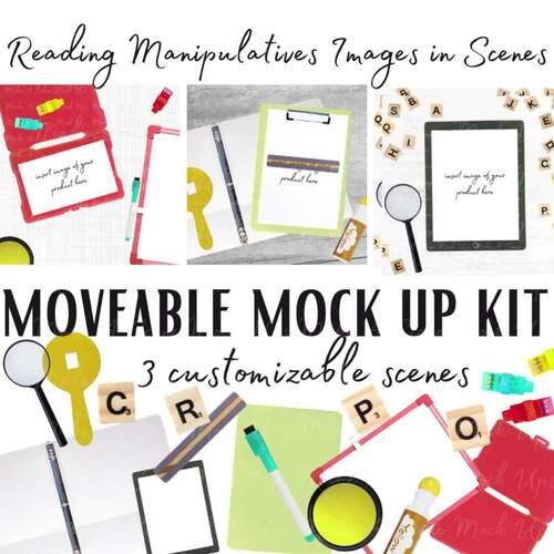 Reading Mockup with Letter Manipulatives images in Moveable Mockup