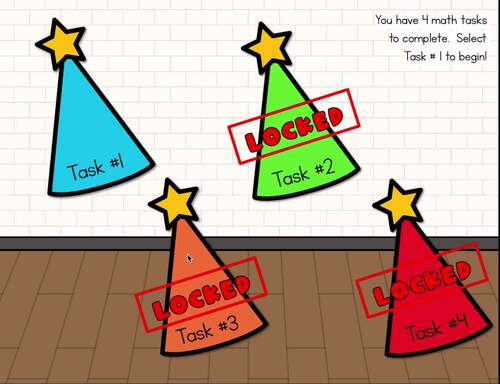 Interactive New Year's 2nd Grade Math Escape Room Game Digital Activity