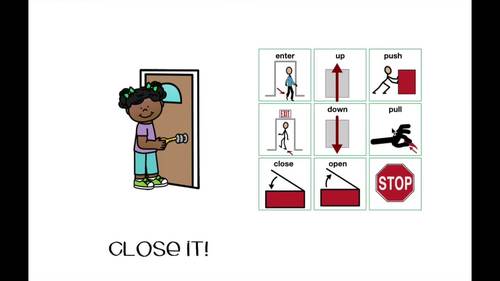 AAC Core Vocabulary Opposites Activities push pull open close for Speech