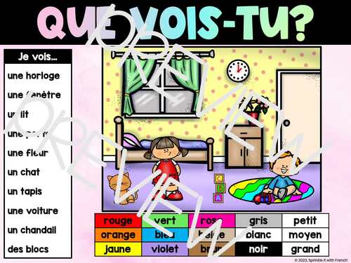 Que vois-tu? French Picture Prompts by Sprinkle it with French | TPT