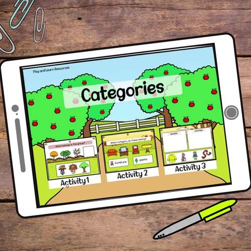 Fall Theme Language Unit Sorting and Naming Categories Autumn Boom Cards