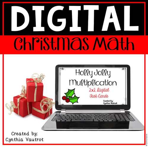 Christmas Task Cards 2-digit x 2-digit Multiplication Dollar Deals