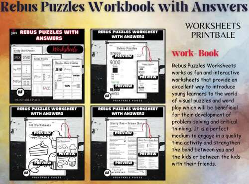 Rebus Puzzles Worksheet with Answers by English For Kids ABC | TPT