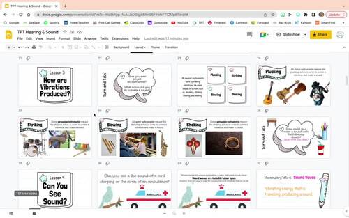 Alberta Grade 3 HEARING and SOUND Google Slides Complete Science Unit