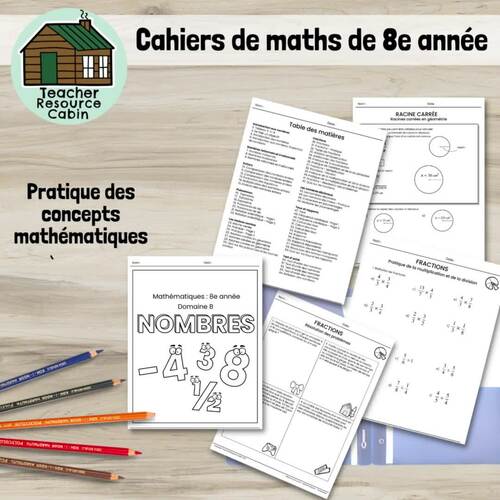 Grade 8 Ontario FRENCH Math Workbook Bundle by Teacher Resource Cabin