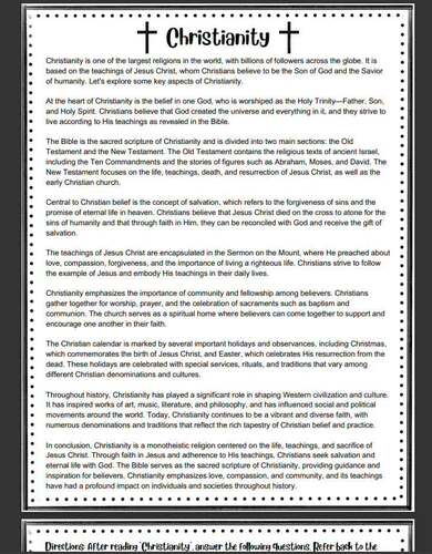 Major World Religions Reading Passages with Questions BUNDLE | TPT