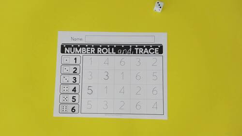 Number Roll and Trace + Number Writing Practice Activity | TPT