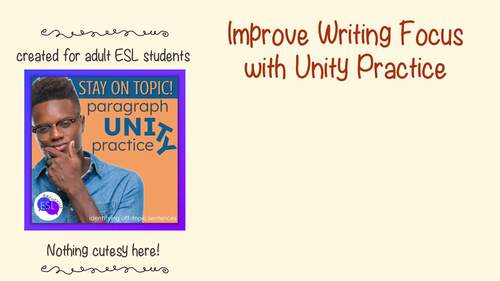 Breaks in Paragraph Unity WRITING FUNDAMENTALS (task cards) by Rike Neville