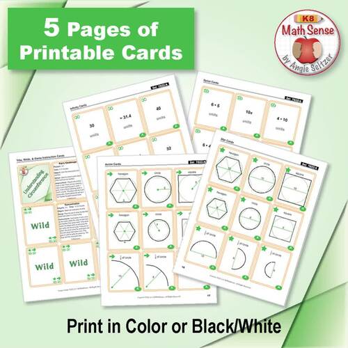 Understanding Circumference and Pi: Math Sense Card Games & Activities ...