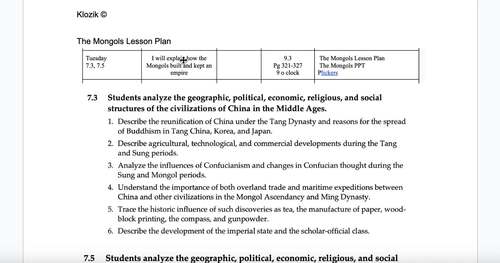 Mongols Lesson Plan | Genghis Khan & Empire Expansion | World History