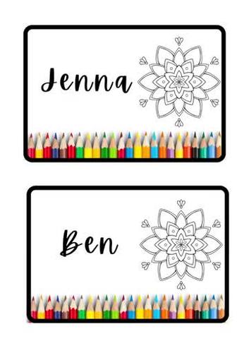 Mandala Student Name Desk Labels → PRINTABLE Classroom Tags / Cards