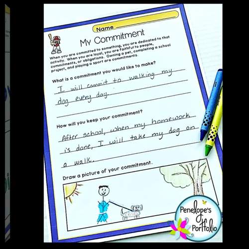 COMMITMENT Lessons and Activities - Character Education by Penelope's ...