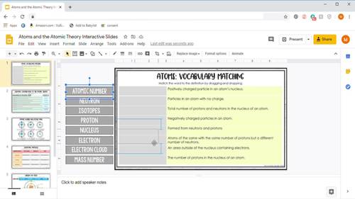 Atoms and the Atomic Theory Activities - Digital Google Slides™ and Print