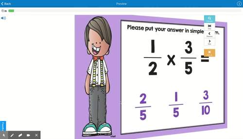 Multiplying Fractions Boom Cards - Self Correcting by Sheila Cantonwine