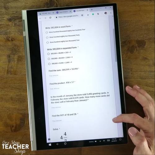 4th Grade Math Spiral Review | Google Classroom Digital Resources | 1st ...