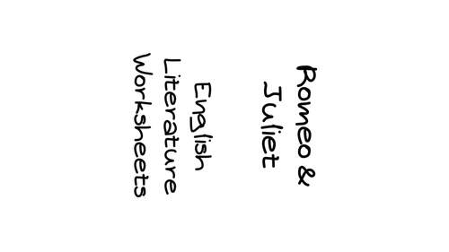 Shakespeare Romeo and Juliet PDF Worksheets by Worksheet Whisperer