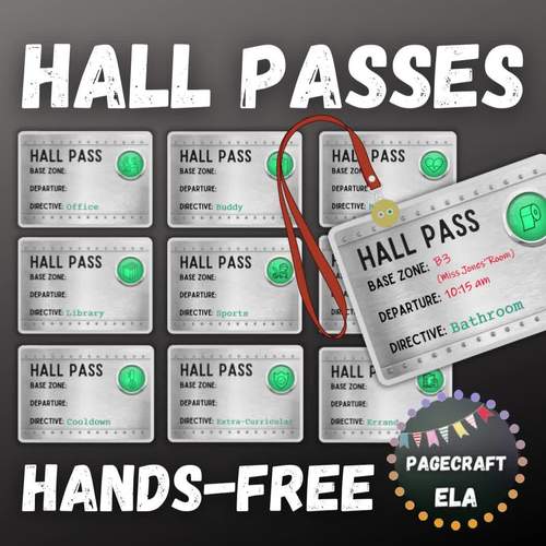 EDITABLE Hands-Free Hall Passes | Secret Mission Design | Print for ...