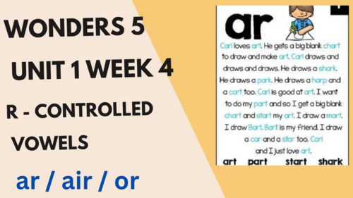 Wonders Grade 5 Unit 1 Week 4 R - Controlled Vowels: ar, air & or Video