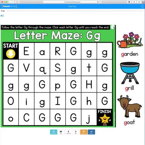 Letter Identification Boom Cards | Alphabet Letter Mazes | TPT