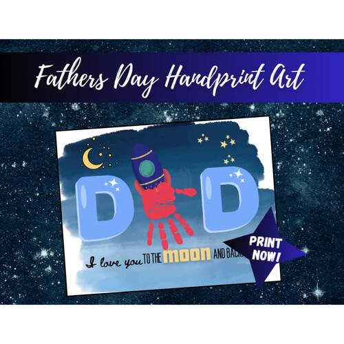 Father's Day Rocket Handprint Art, DAD Keepsake Craft, Kids DIY Gift ...