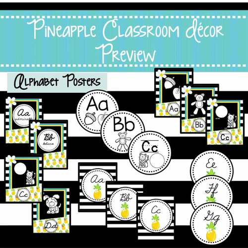 Pineapple Theme Classroom Decor Bundle by Little Smiles Big Sunshine