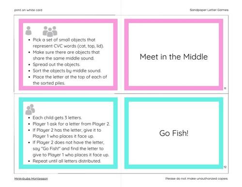 Montessori Sandpaper Letters Language Printable Insets and 12 Mini ...