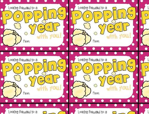 Popcorn Snack Beginning of Year (BOY) Gift Tag-Looking forward to a ...